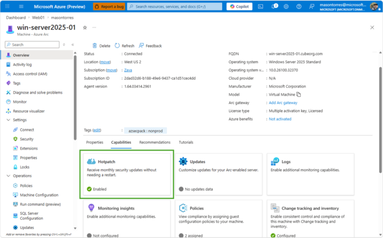 Windows Server 2025 Hotpatching Is Now Free via Azure Arc